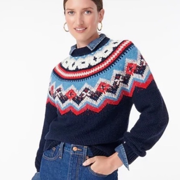 J. Crew | Sweaters | J Crew Zigzag Fair Isle Sweater | Poshmark